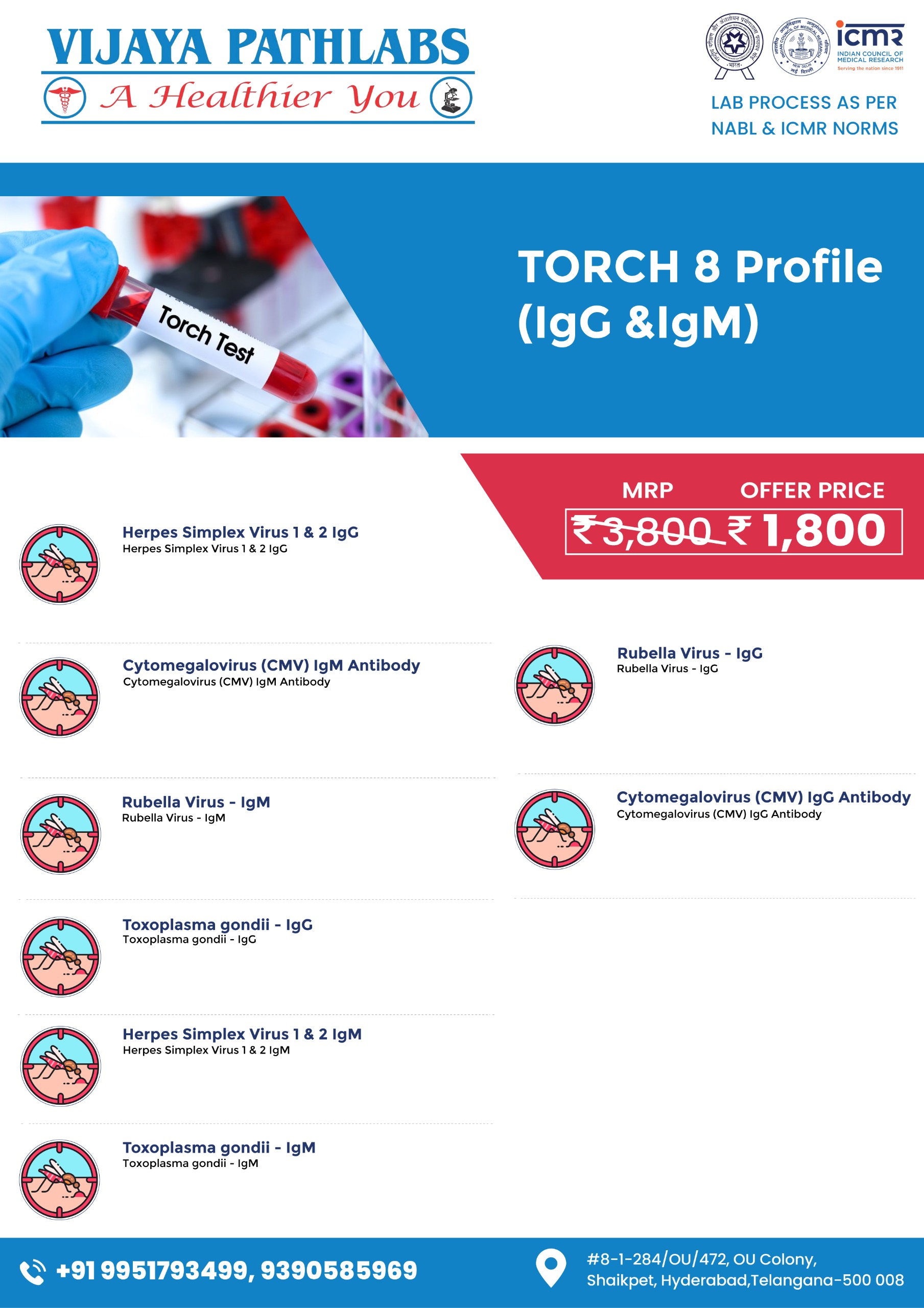 TORCH 8 Profile (IgG &IgM) – Vijaya Pathlabs